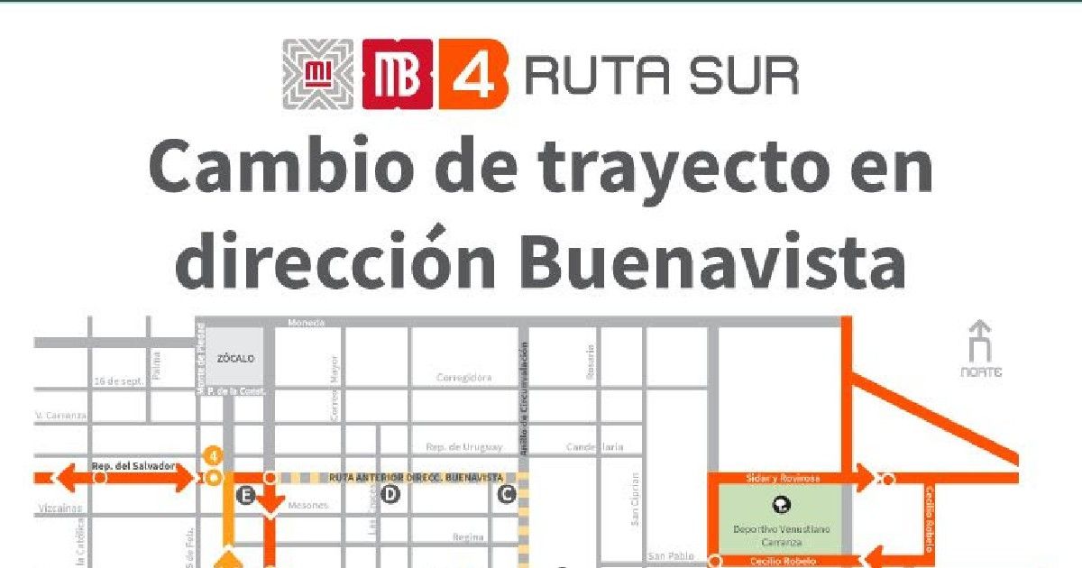 Anuncia Metrobús modificación de la Ruta Sur de Línea 4 para agilizar ...