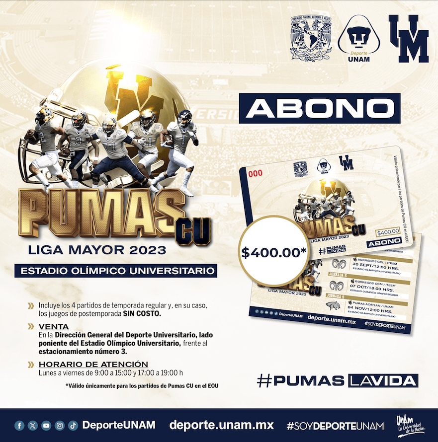 ¿Quieres comprar tu abono para ver a Pumas CU en la ONEFA? Aquí te decimos cómo