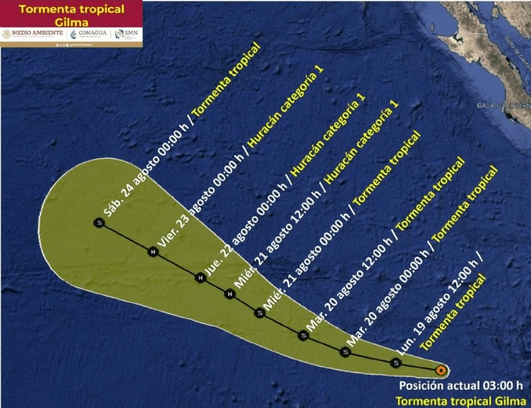 Tormenta tropical Gilma: Fecha de llegada a México, trayectoria y ...