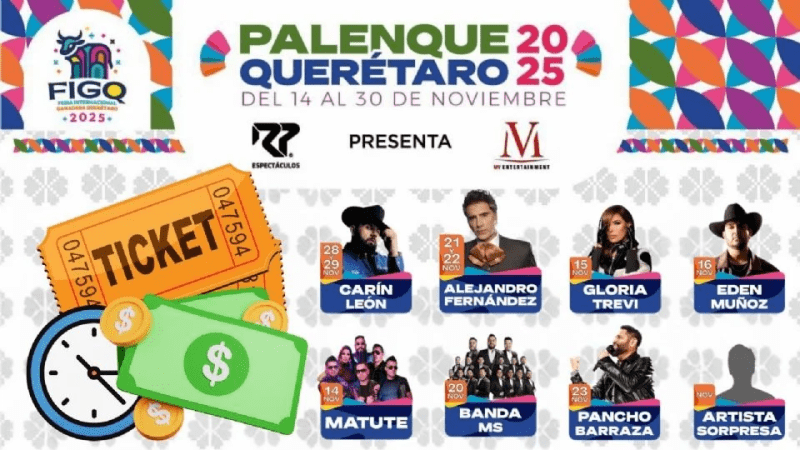 Boletos Palenque Querétaro 2025: precios, zonas y puntos de venta por artista