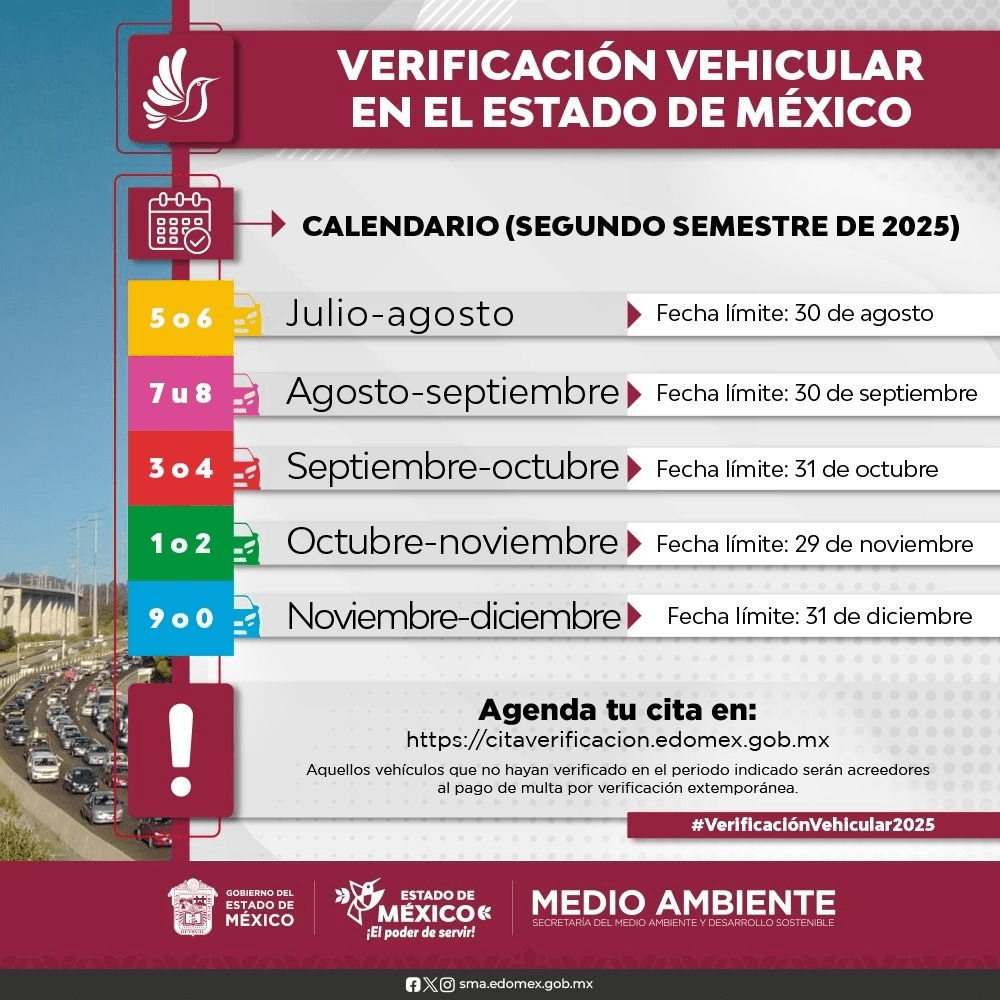 Verificación Vehicular CDMX y Edomex 2025: autos y placas que deben cumplir en octubre